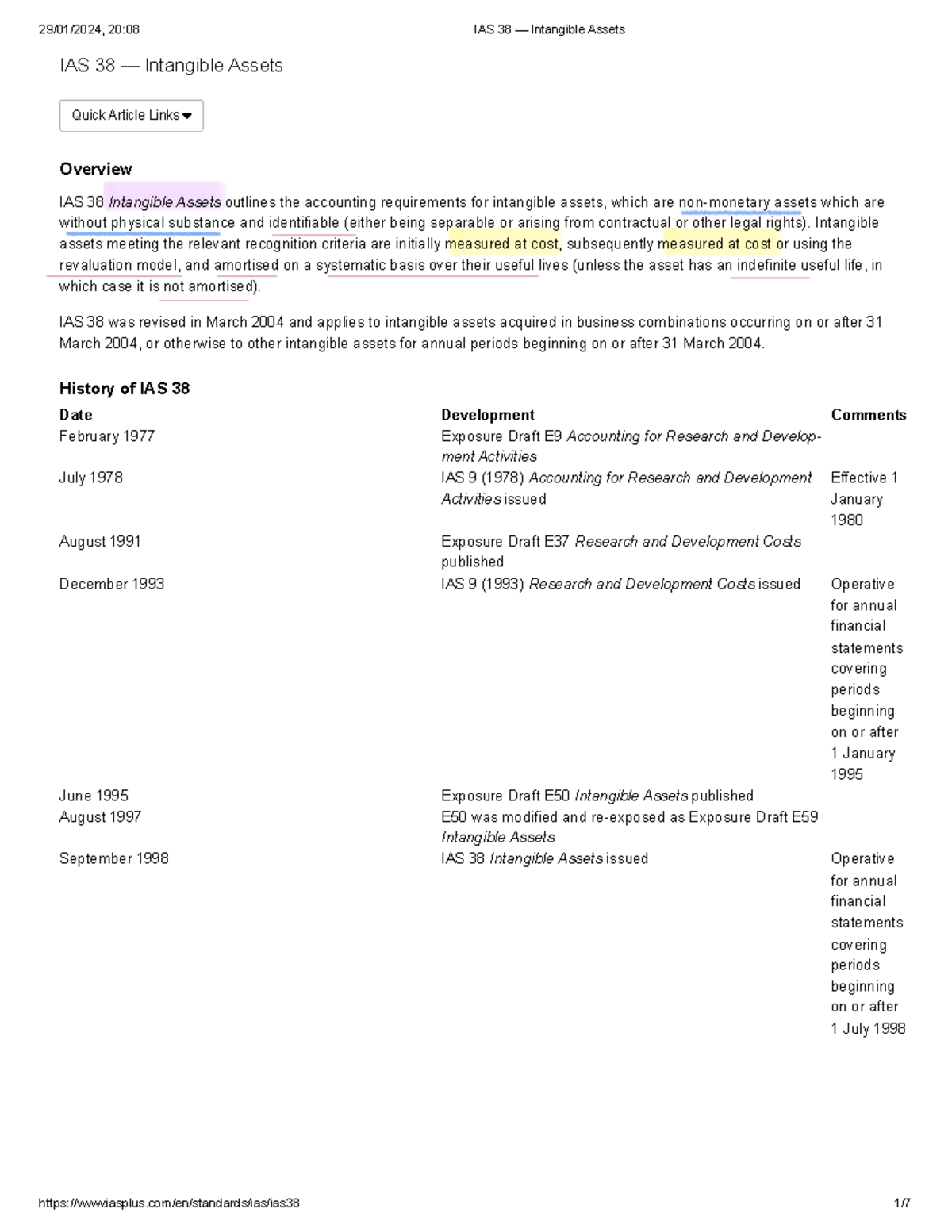 IAS 38 — Intangible Assets - IAS 38 — Intangible Assets Overview IAS 38 ...