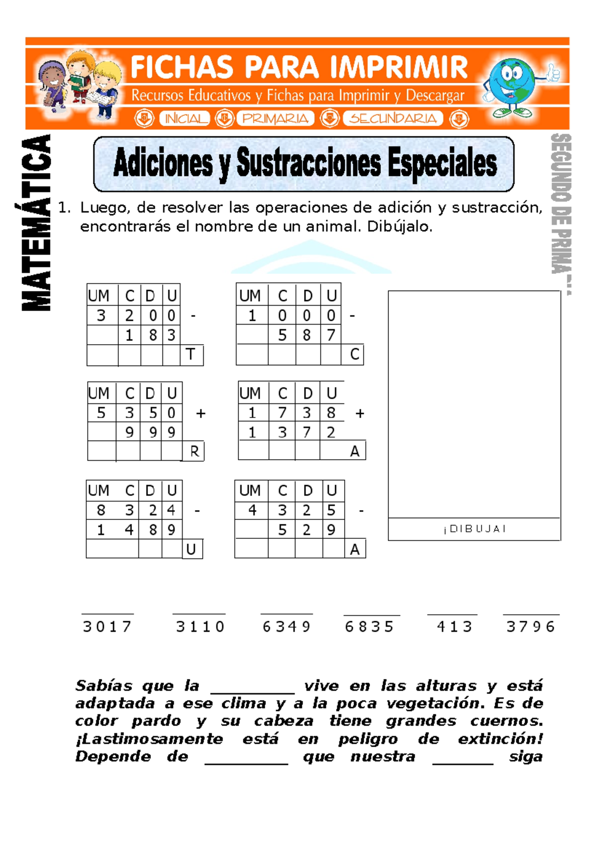 Ficha-de-Adiciones-y-Sustracciones-Especiales-para-Segundo-de-Primaria ...