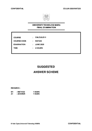 Sta233 jan2018 B - note - QUESTION a)i ) To assume that the error ...