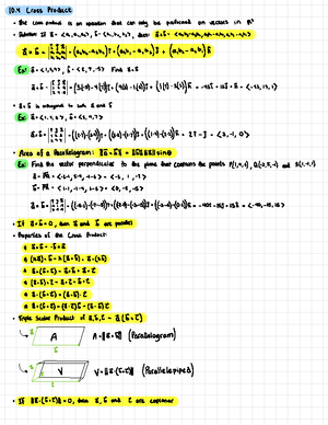 Calculus III Notes - Vector Functions and Space Curves - 10 Vector ...