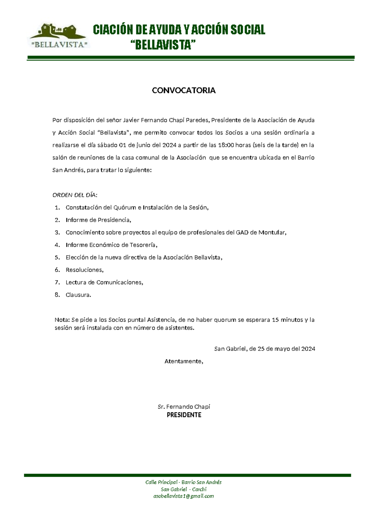 Convocatoria No. 3 - hjkio - ASOCIACIÓN DE AYUDA Y ACCIÓN SOCIAL ...