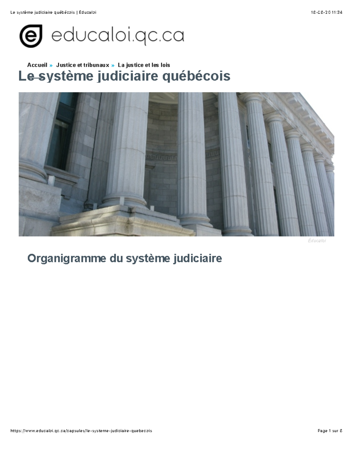 Le système judiciaire québécois - Accueil» Justice et tribunaux» La ...