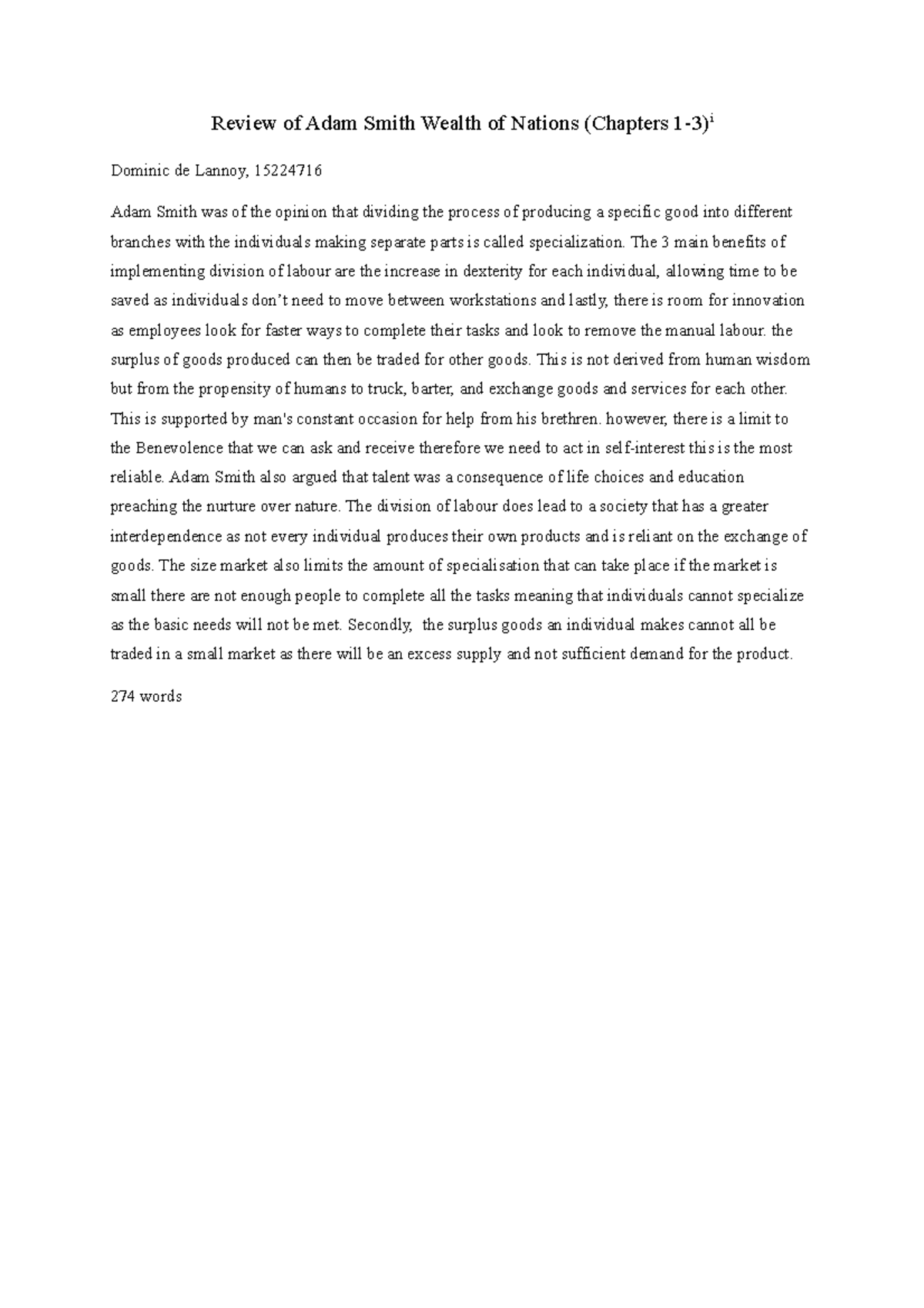 Review of Adam Smith Wealth of Nations - The 3 main benefits of ...