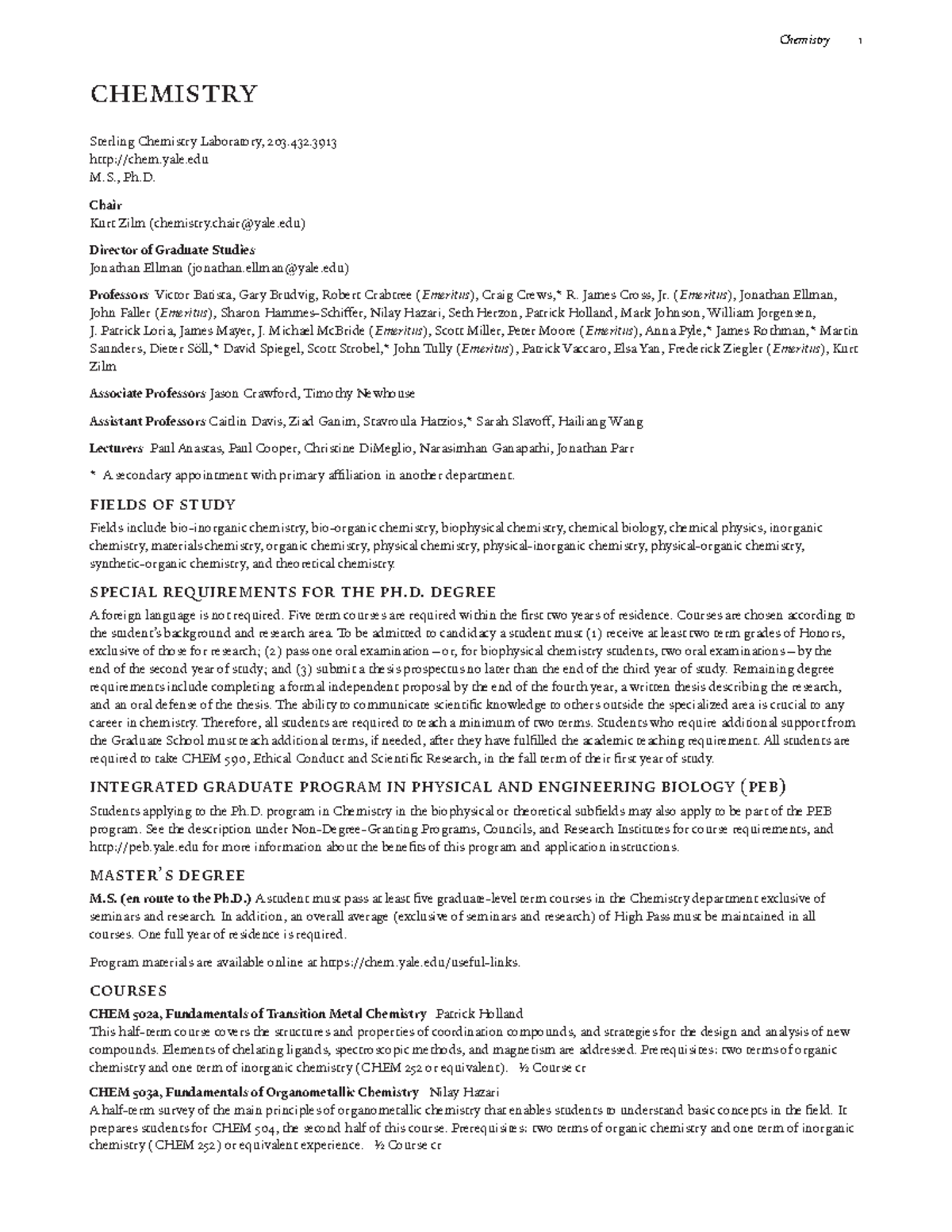 course outline course outline - Chemistry Sterling Chemistry Laboratory ...