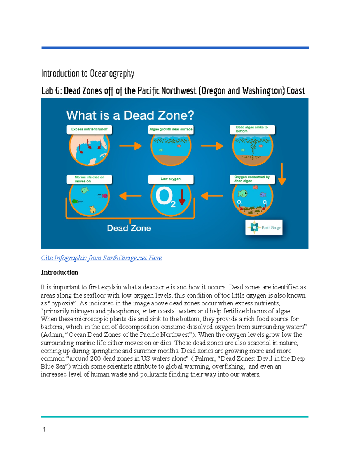 Lab G Intro to Oceanography - Introduction to Oceanography Lab G: Dead ...