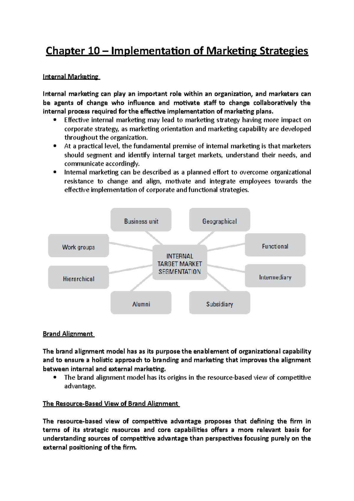 Chapter 10 - Implementation of Marketing Strategies - Chapter 10 ...