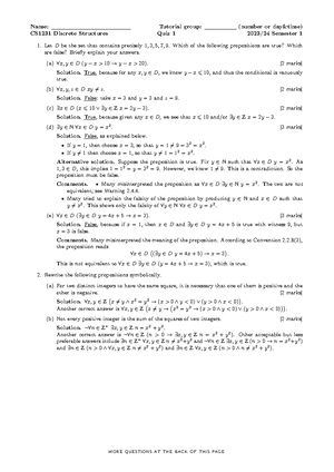 CS1231S 21/22 Sem1 Final Answer - CS1231S — DISCRETE STRUCTURES ANSWER ...
