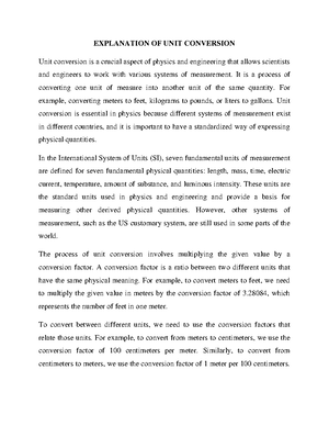 Examples OF UNIT Conversion IN Scientific Measurements - EXAMPLES OF ...
