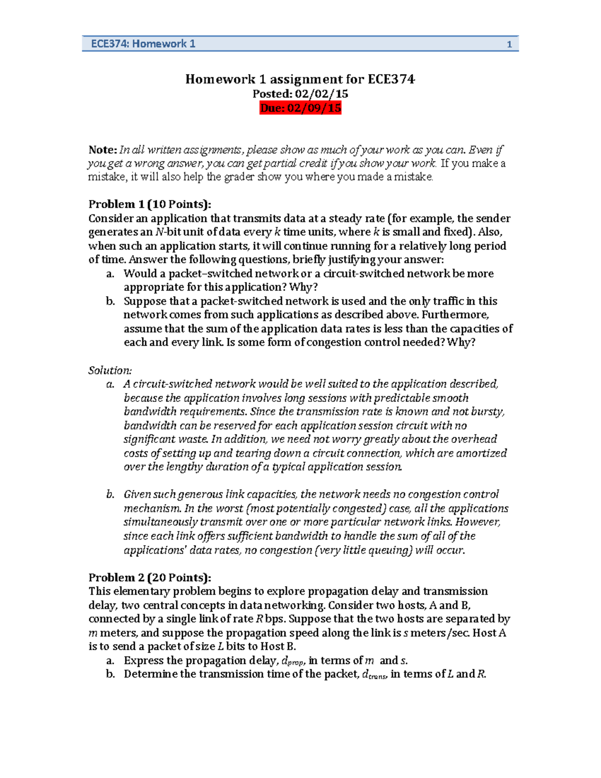 Homework 1 Solution - ECE374: Homework 1 1 Homework 1 assignment for ...