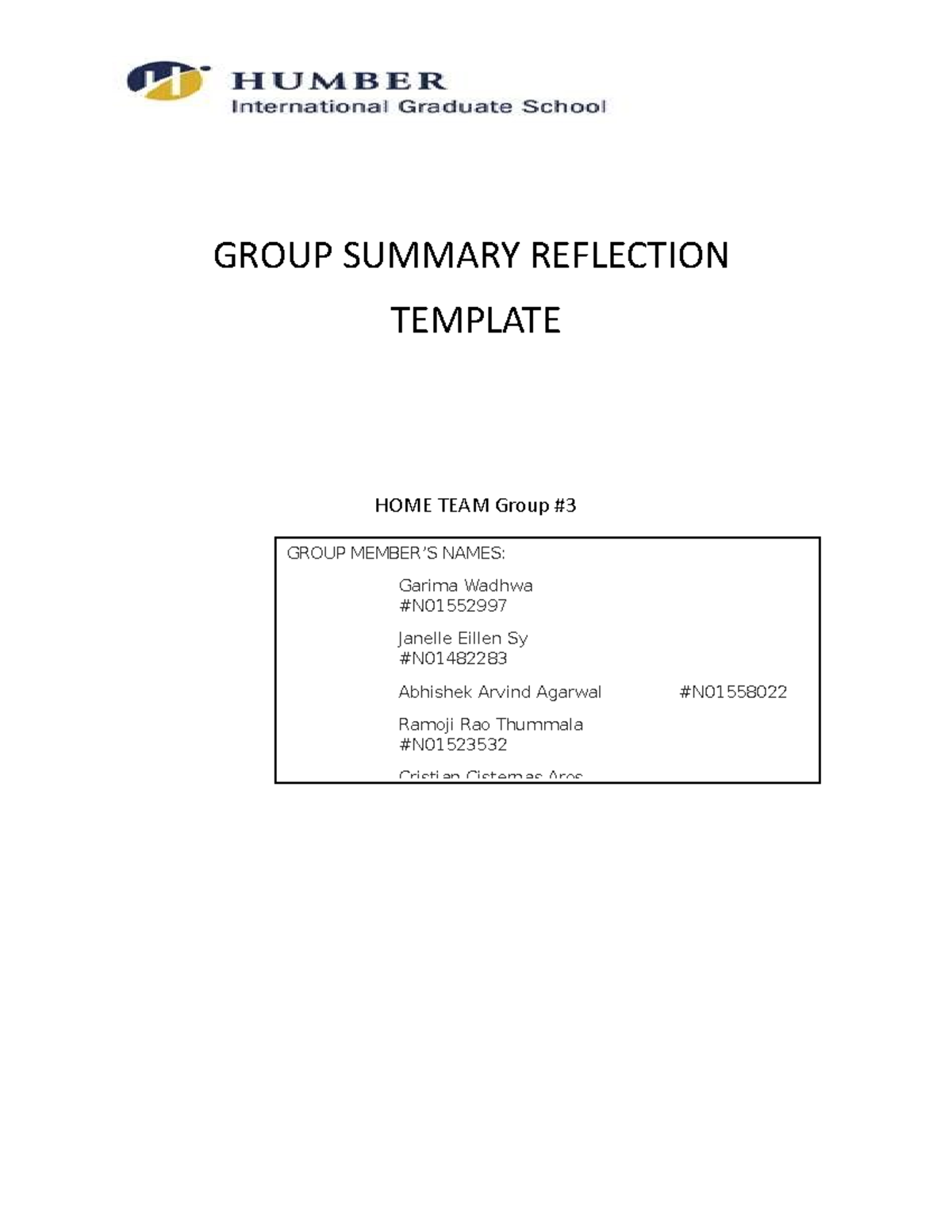 Discussion OF Joining YOUR IGS Community Group 3 - GROUP SUMMARY ...