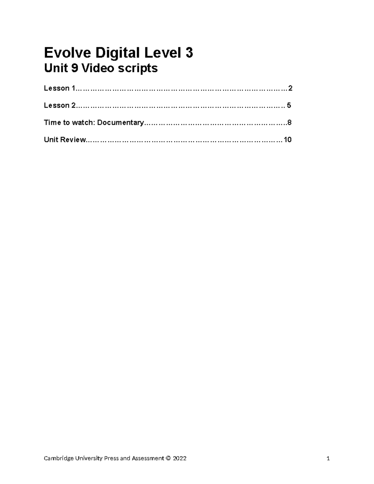 Evolve Digital Level 3 Students Course Unit 9 Video scripts - Unit 9 ...
