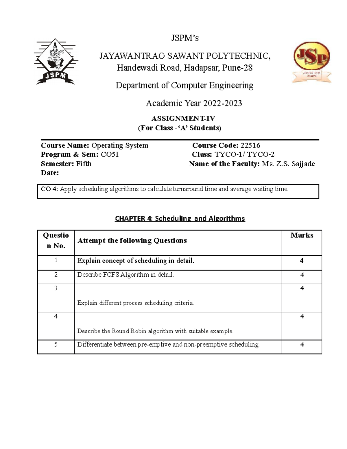 4A - Advance company - JSPM’s JAYAWANTRAO SAWANT POLYTECHNIC, Handewadi ...