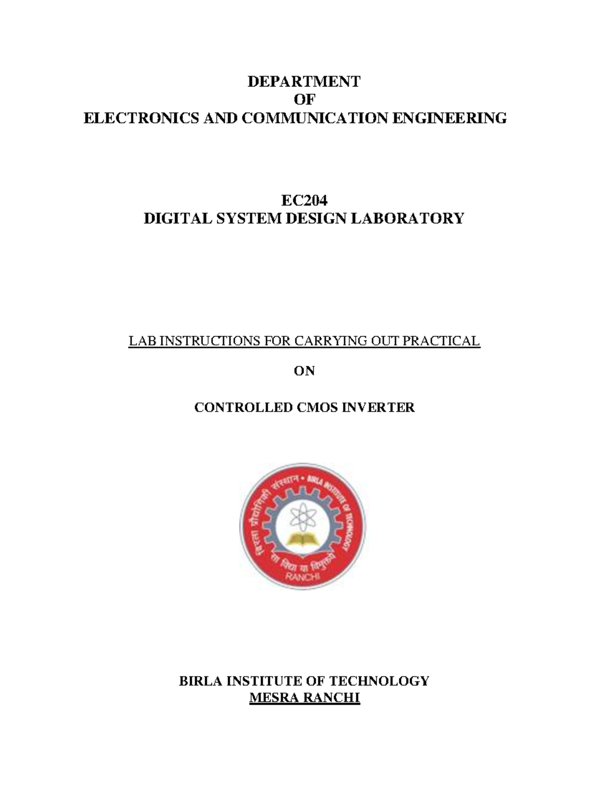 DSD LAB EXP01 - no need to open - DEPARTMENT OF ELECTRONICS AND ...