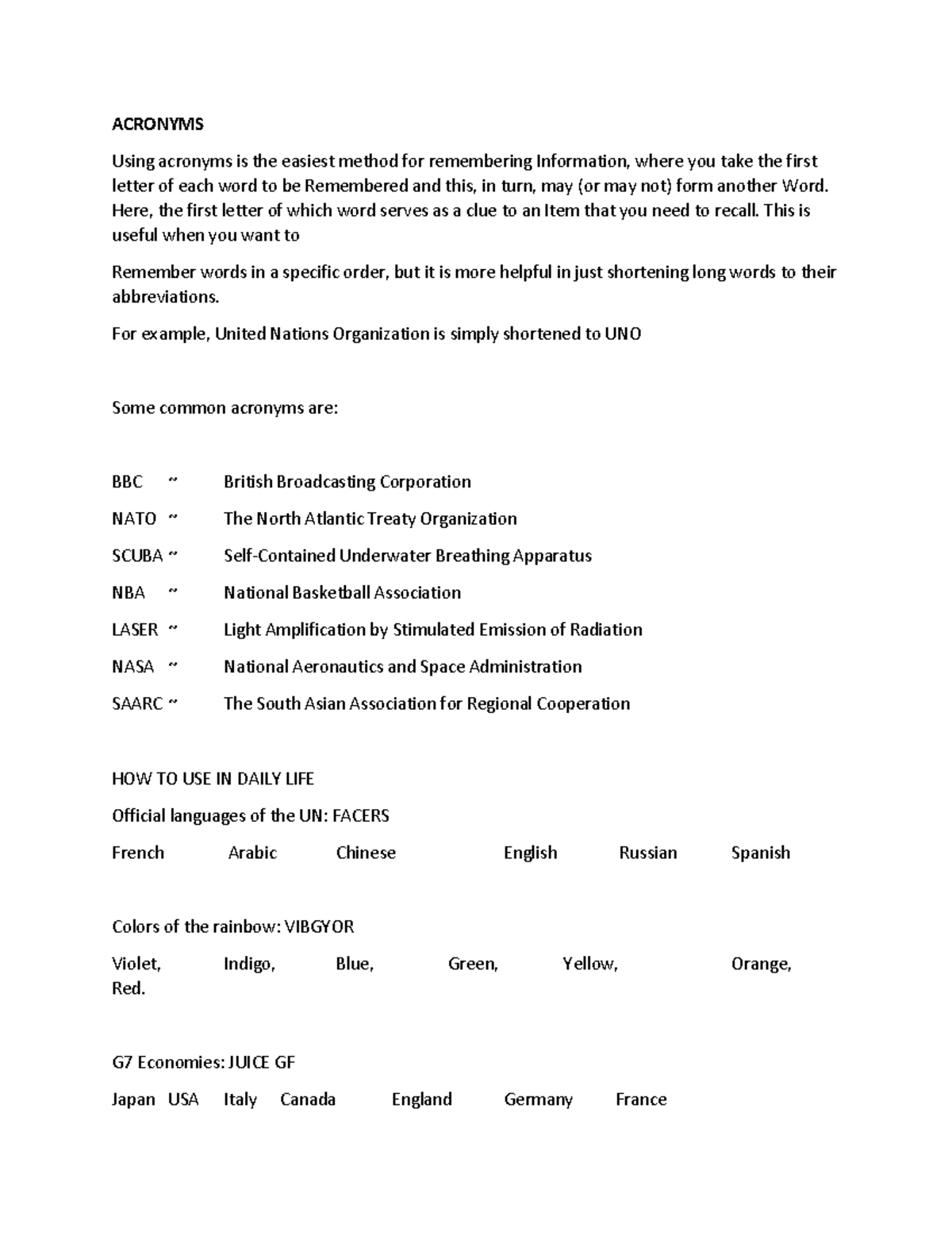 Acronyms - knowledge is power and gives you direction to understand the ...