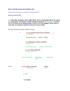 Dimensional Analysis Method and Instructions for Drug Calculations ...