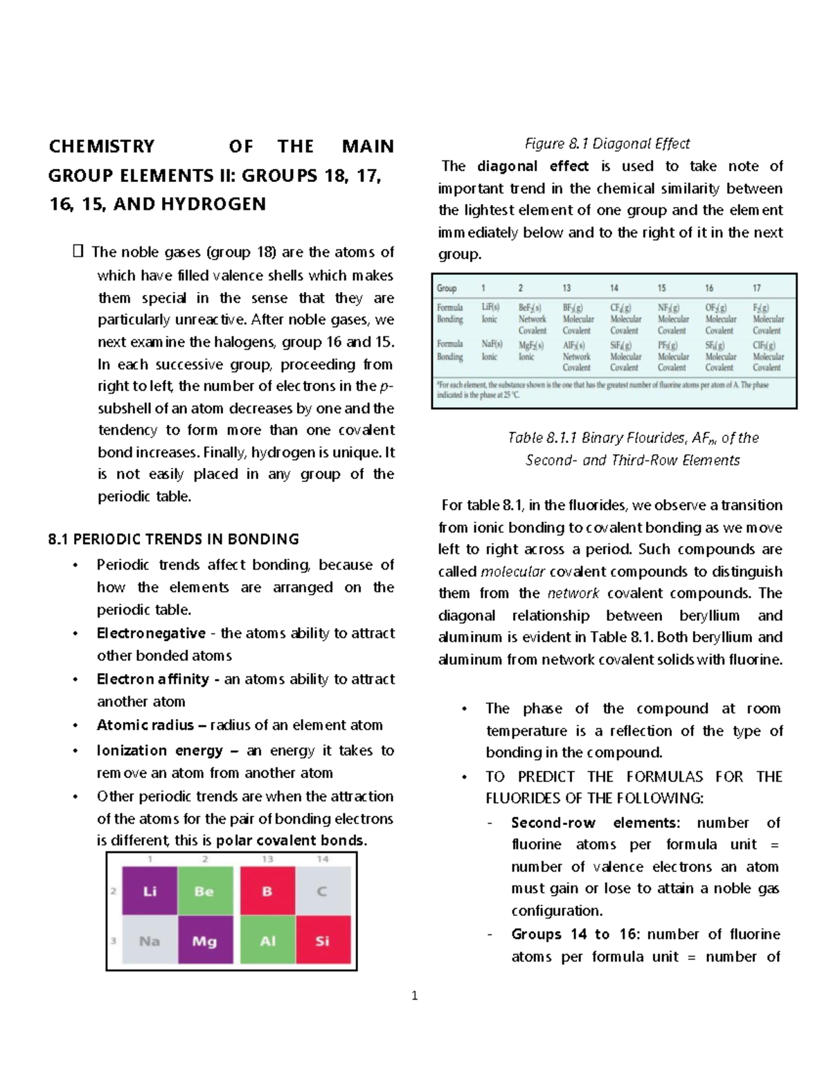 Chemistry of the main group of elements - CHEMISTRY OF THE MAIN GROUP ...