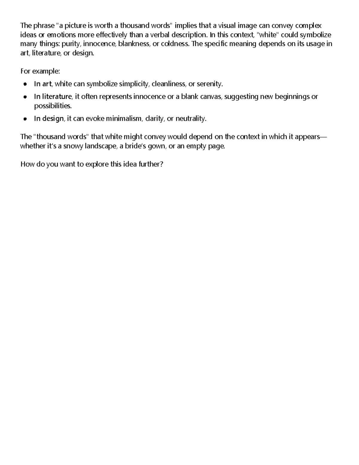 4 - english - The phrase "a picture is worth a thousand words" implies ...