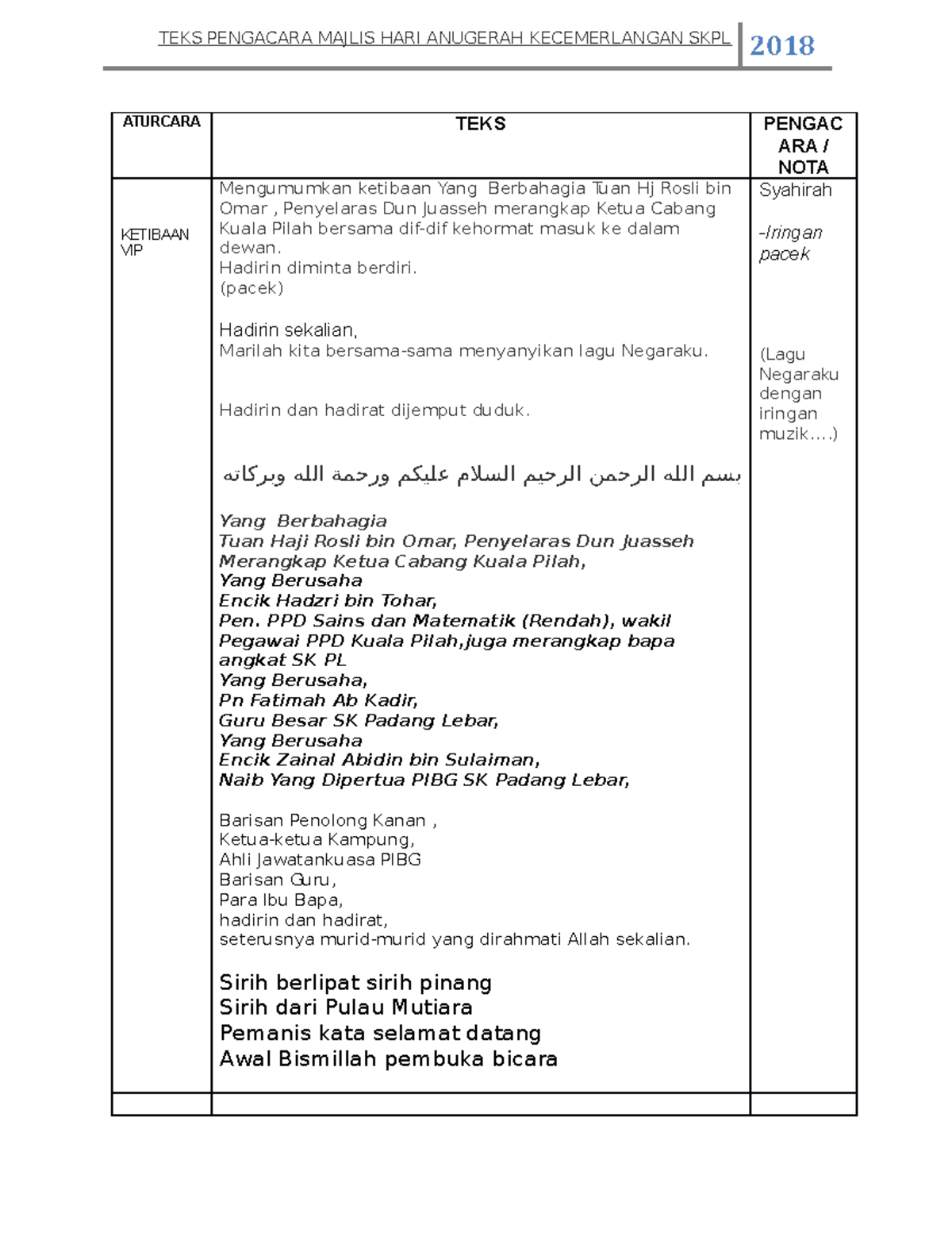TEKS MC - TEKS FOR PROGRAM MC - 2018 ATURCARA TEKS PENGAC ARA / NOTA ...