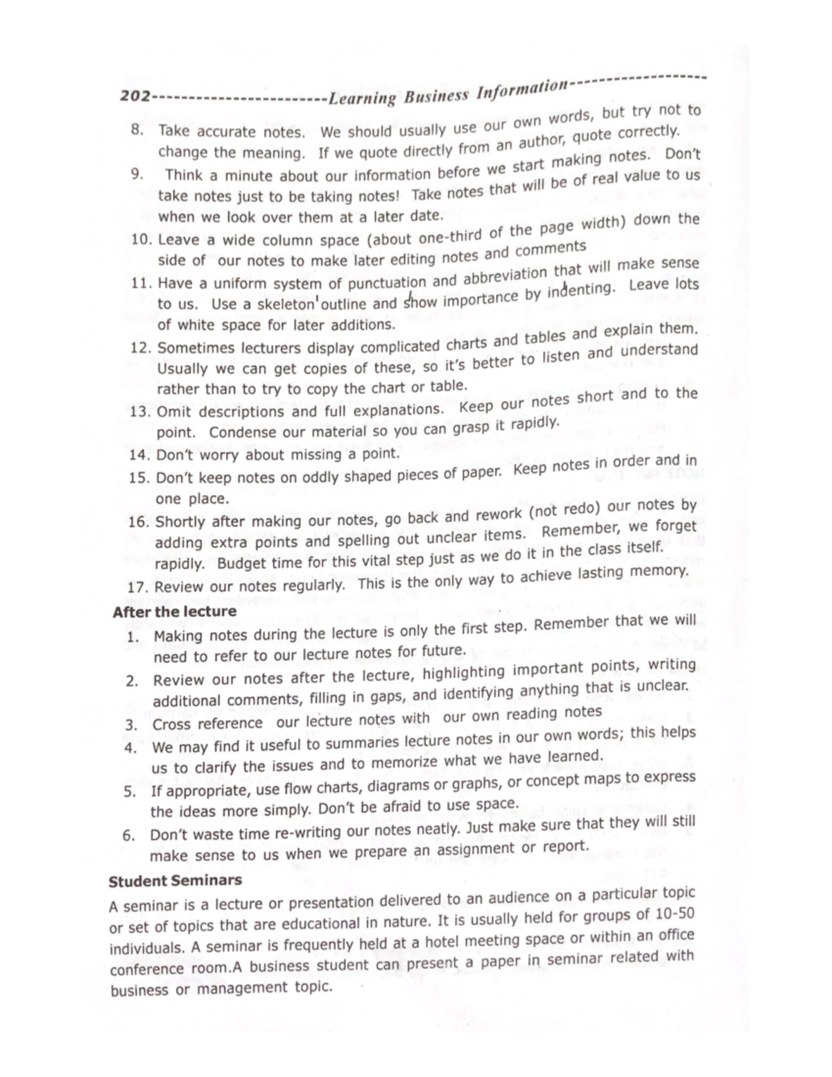 8. Take accurate notes. We should usually use our own words, but try ...