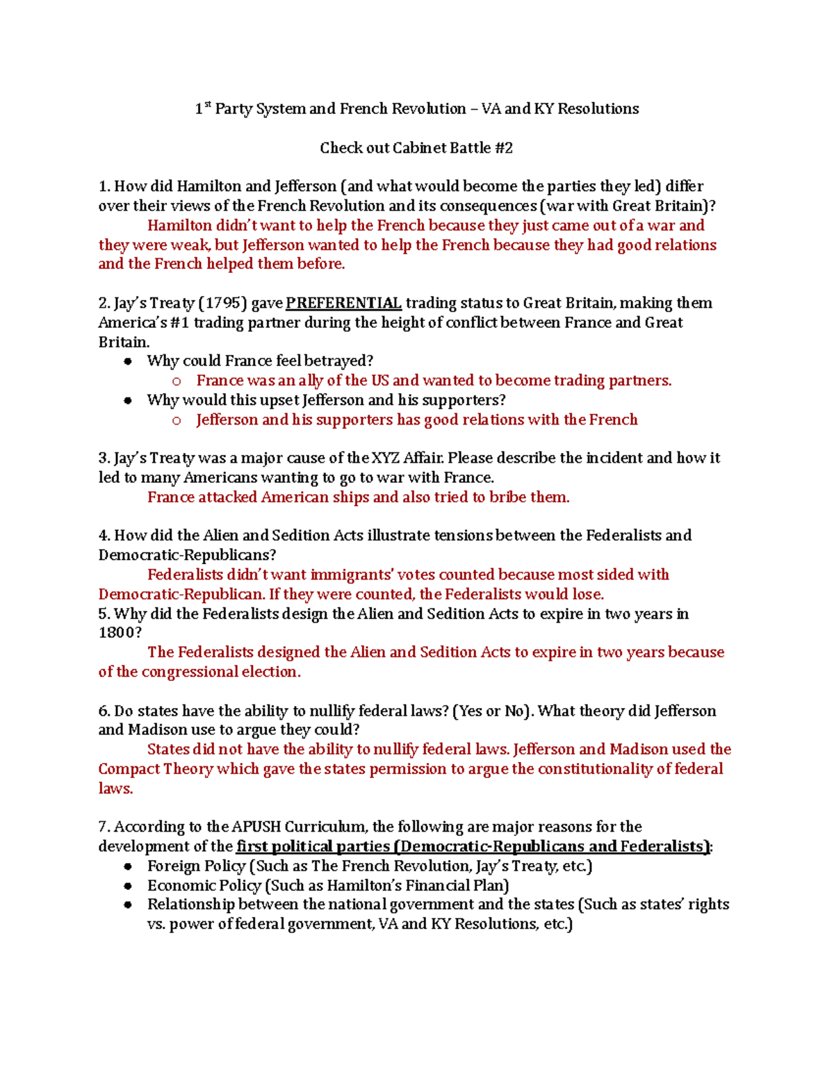 3.1 Review 1st Party System 2021-22 - 1 stParty System and French ...