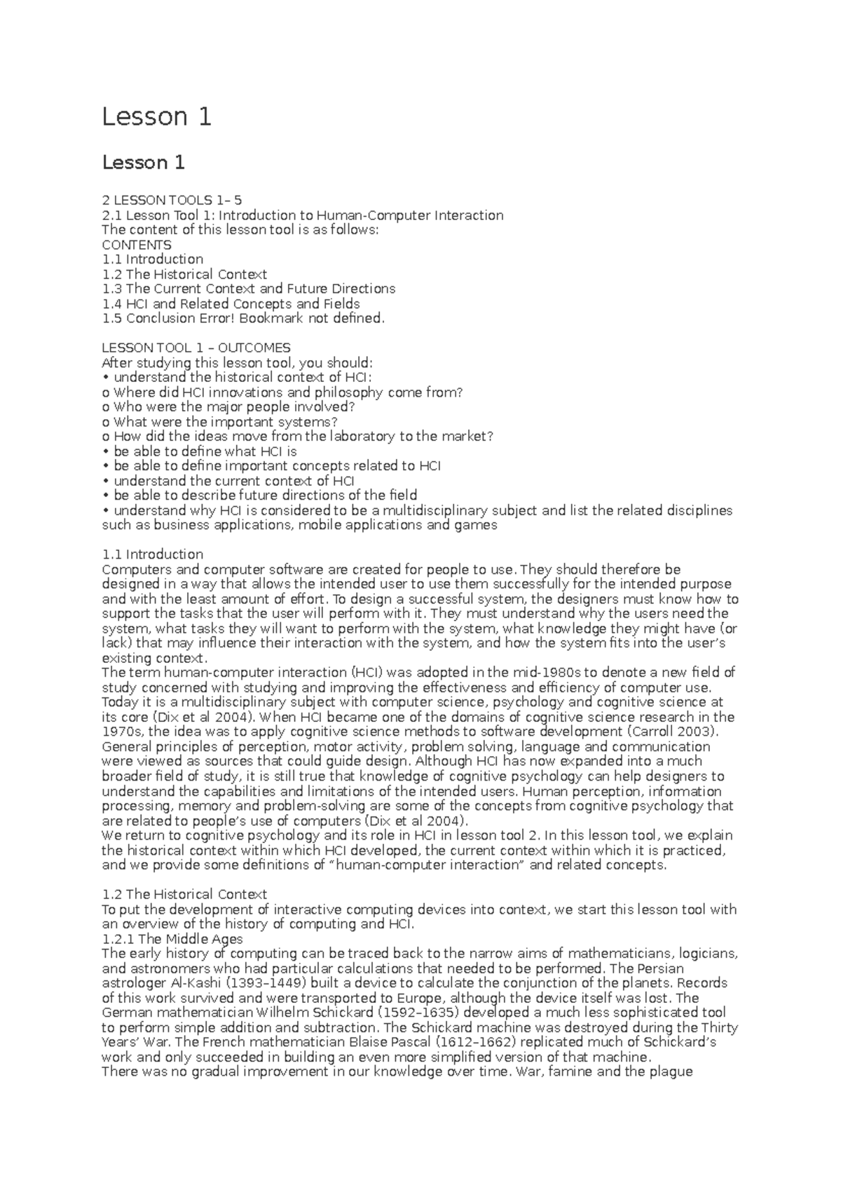 Lesson 1 - Lesson 1 Lesson 1 2 LESSON TOOLS 1– 5 2 Lesson Tool 1 ...