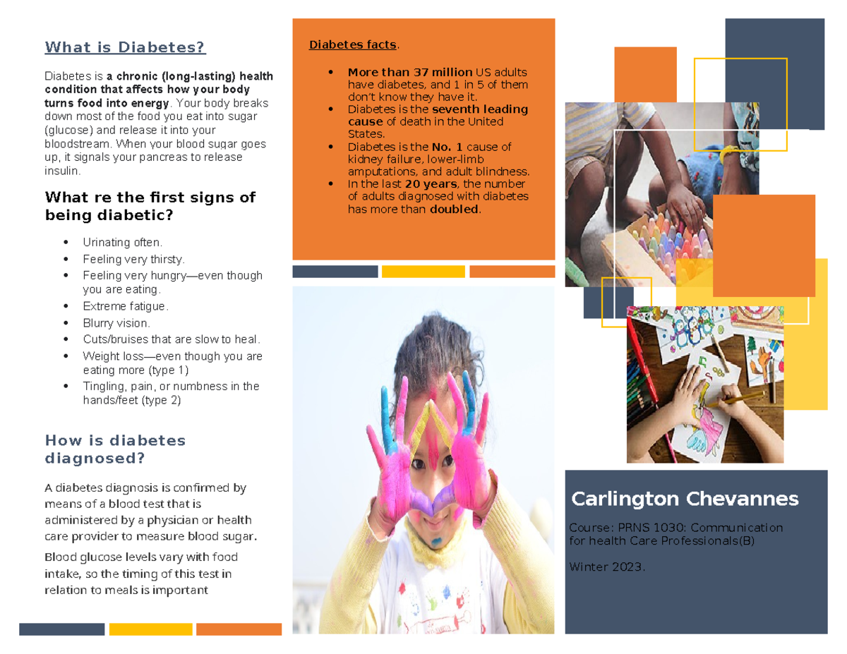 Diabetic project (NSCC) - What is Diabetes? Diabetes is a chronic (long ...