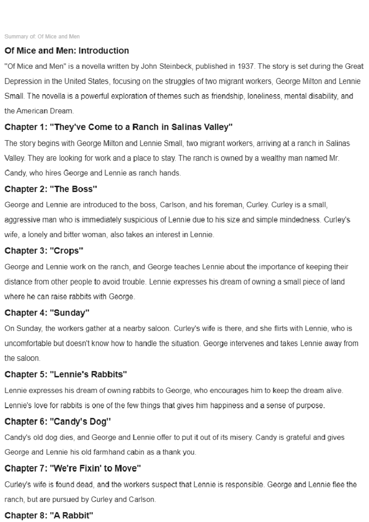 Of Mice and Men - yh yh - Of Mice and Men: Introduction Mice and is a ...