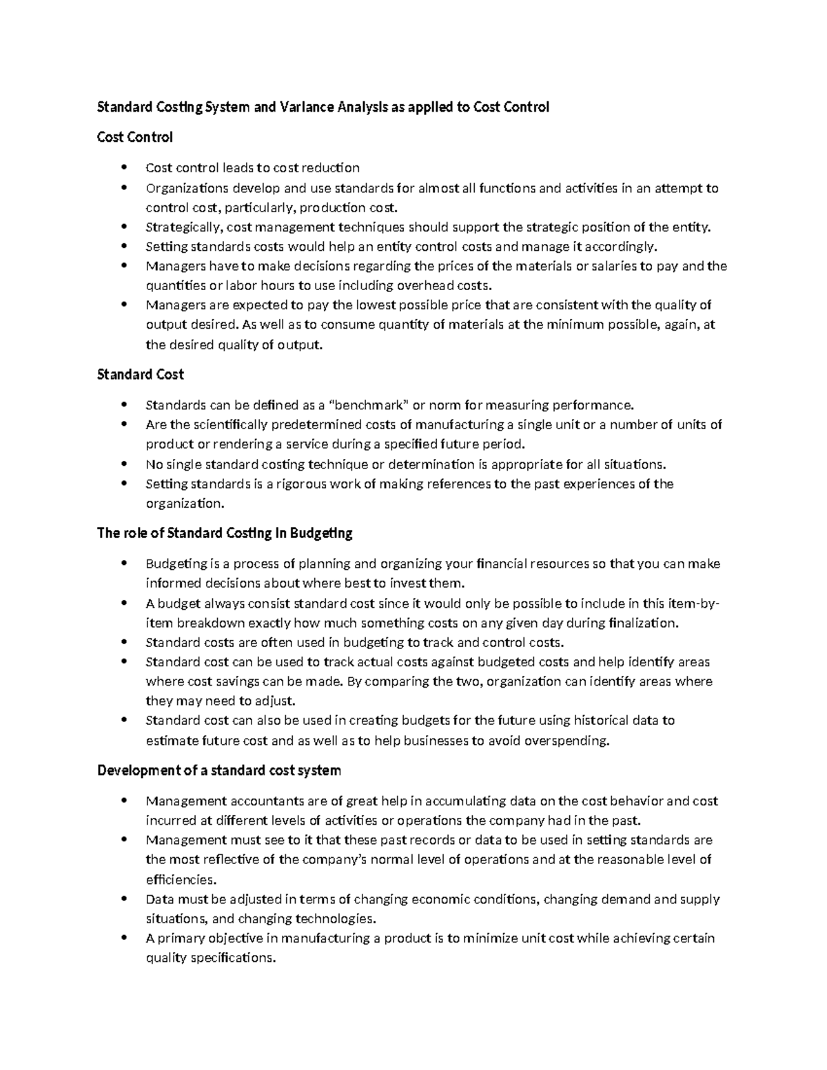STCM-written-report - Variable and absorption costing - Standard ...