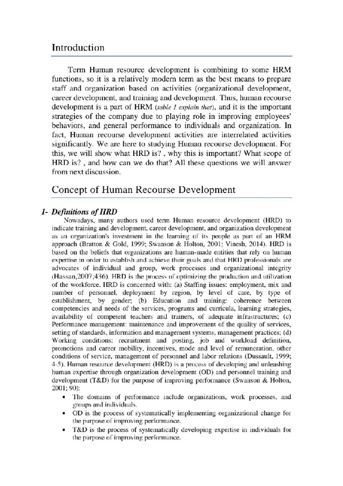 Human Resource Development - Studocu