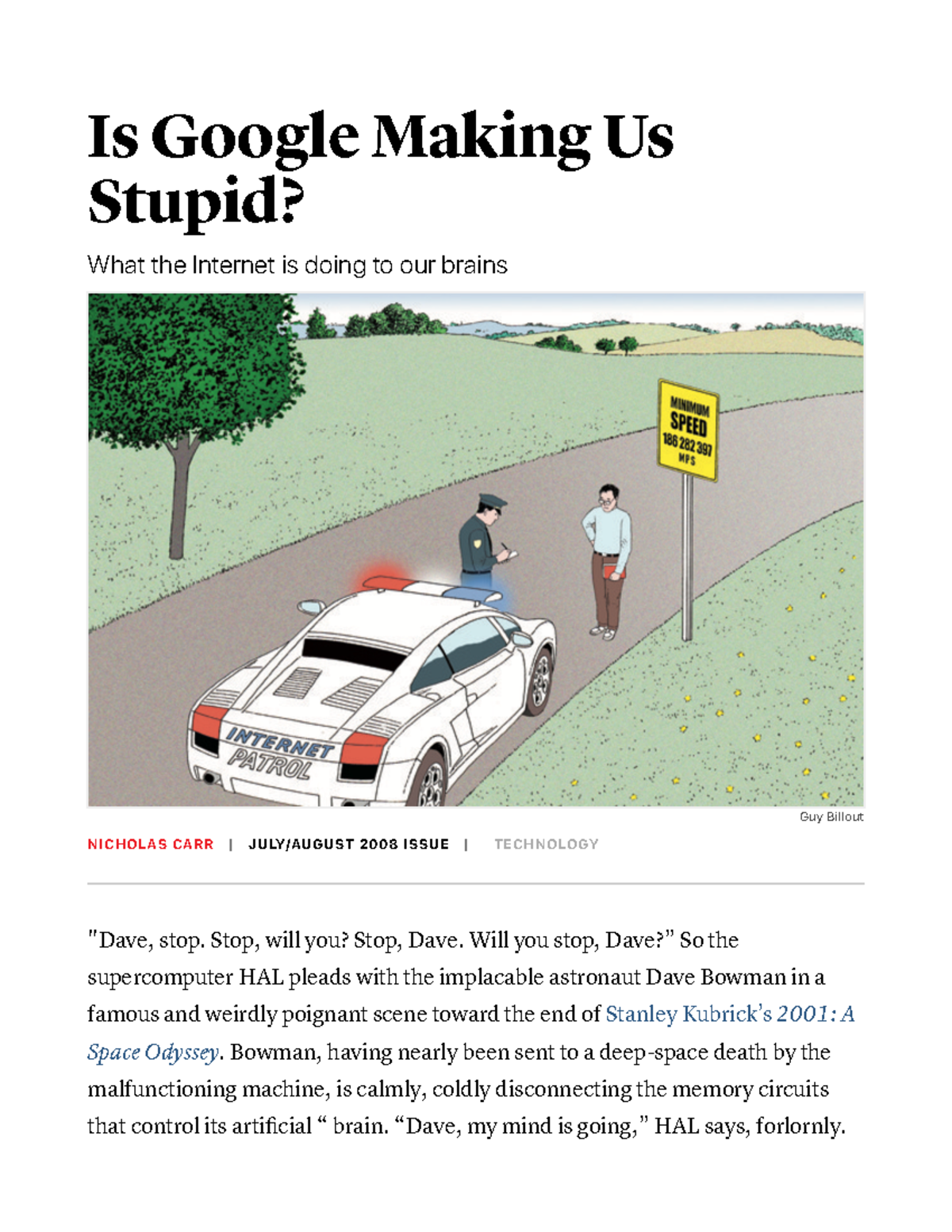 Is+Google+Making+Us+Stupid - "Dave, stop. Stop, will you? Stop, Dave ...