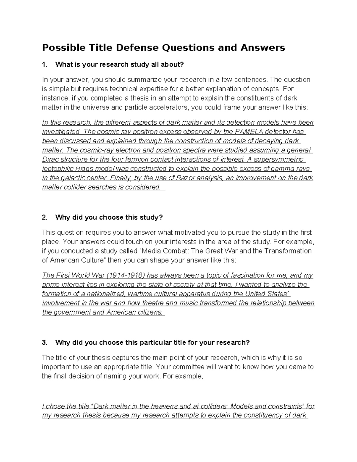 Title Defense Question - The question is simple but requires technical ...