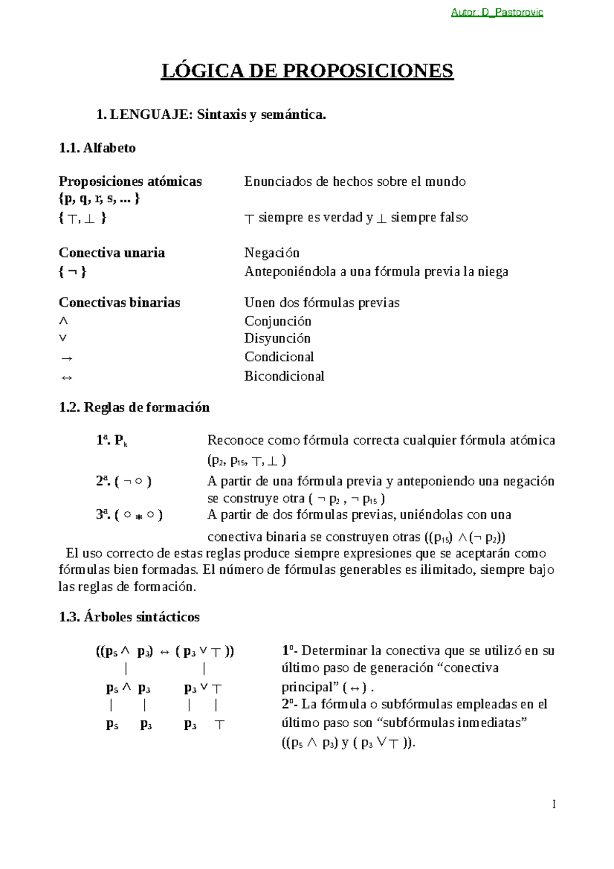 Resumen LED Completo - LÓGICA DE PROPOSICIONES LENGUAJE: Sintaxis y ...