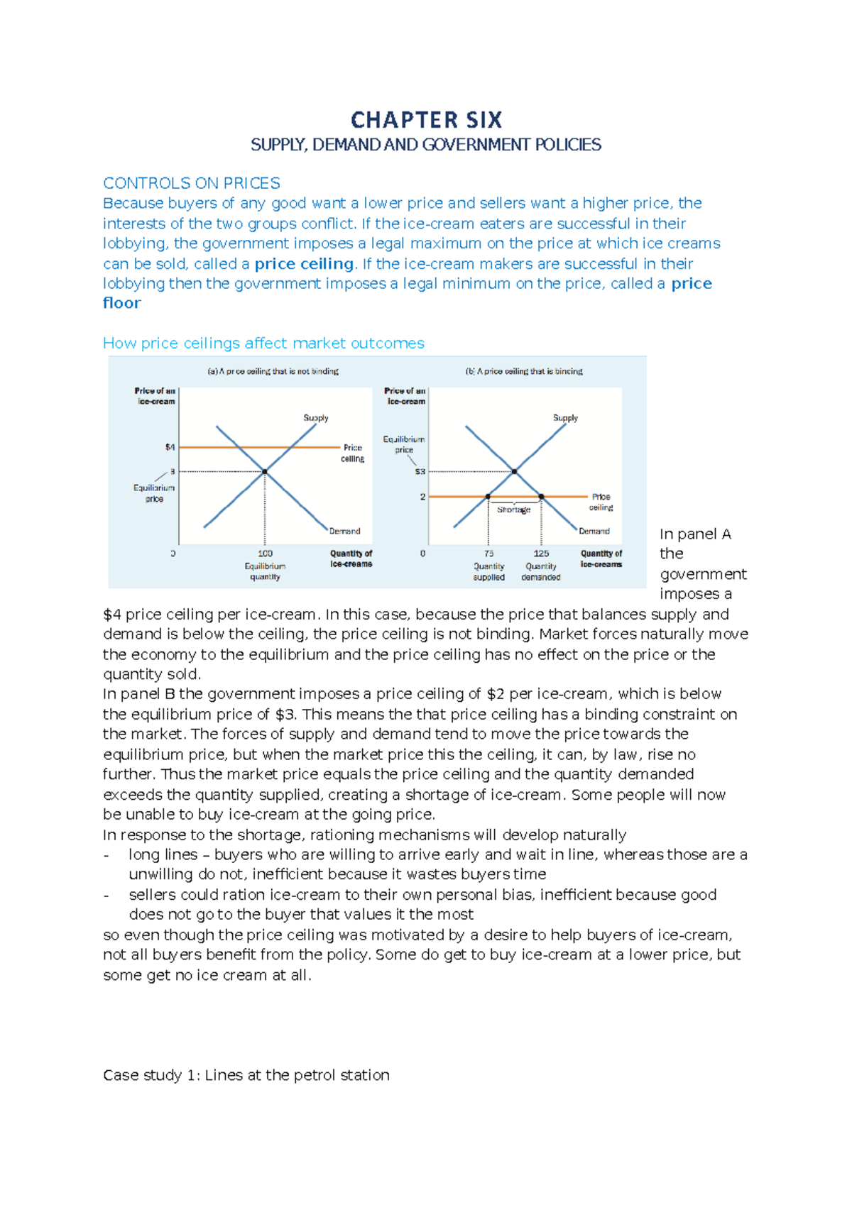 Chapter SIX - summary notes - CHAPTER SIX SUPPLY, DEMAND AND GOVERNMENT ...