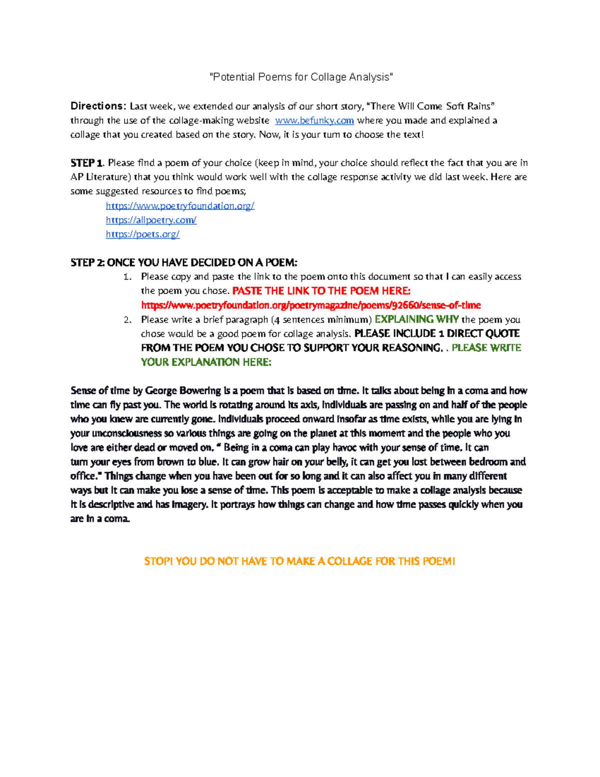 Potential Poems for Collage Analysis - "Potential Poems for Collage ...