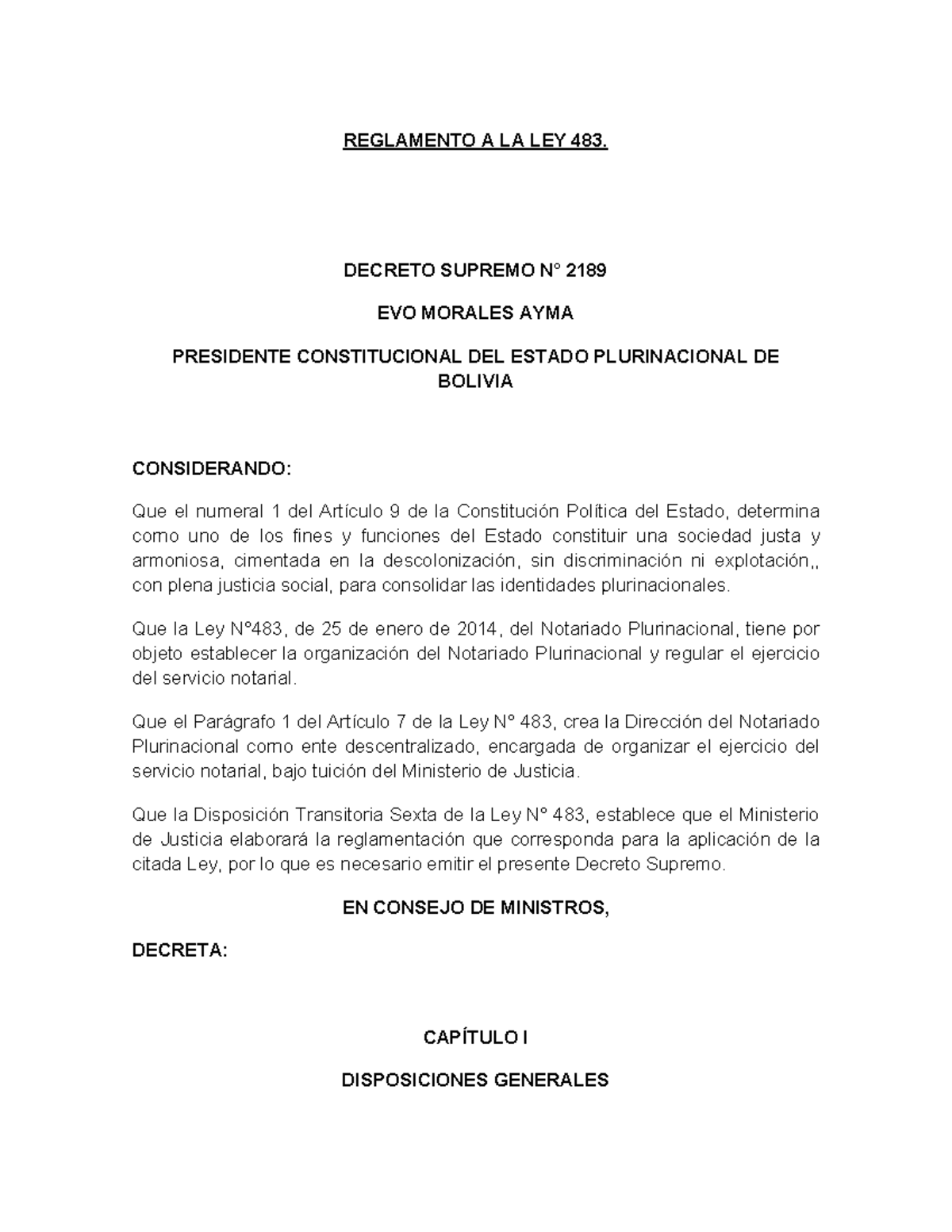 Reglamento LEY 483 Notariado Notarial - REGLAMENTO A LA LEY 483 ...