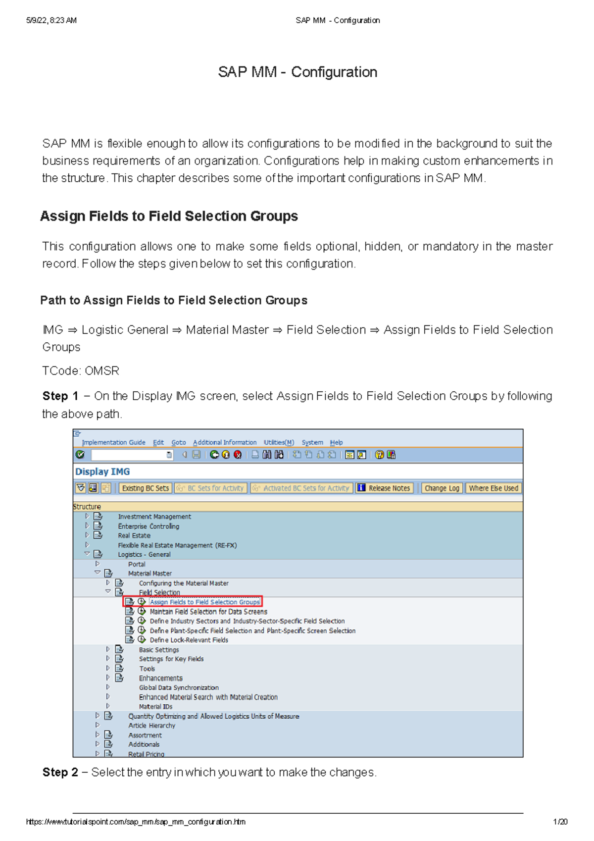 SAP MM - Configuration TP - SAP MM - Configuration SAP MM ...