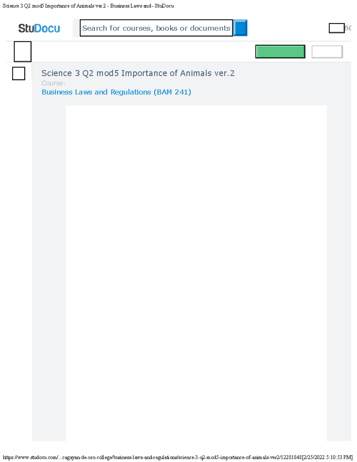 Science 3 Q2 mod5 Importance of Animals ver2 - Business Laws and - Stu ...