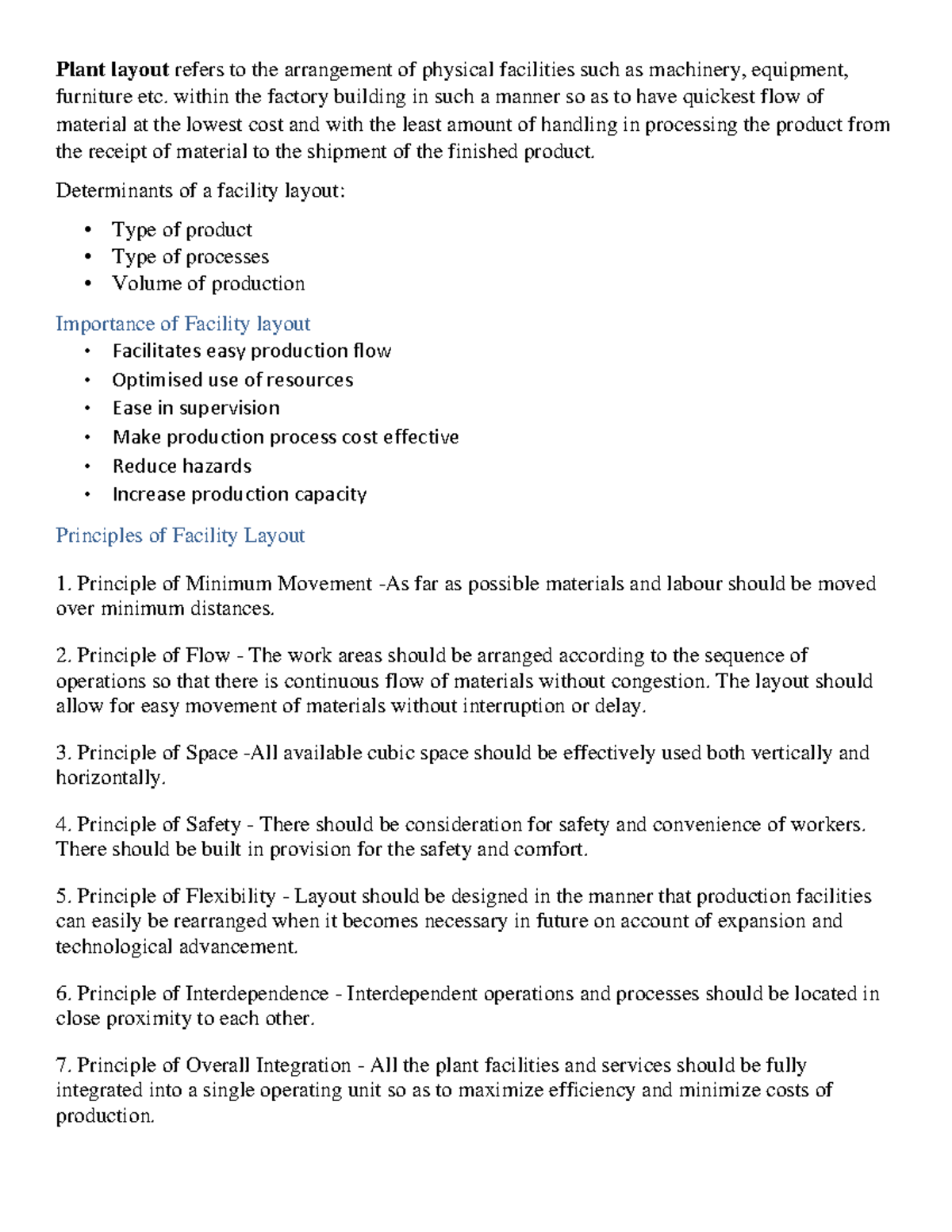 OM Notes (1)-4-7 - Plant layout refers to the arrangement of physical ...