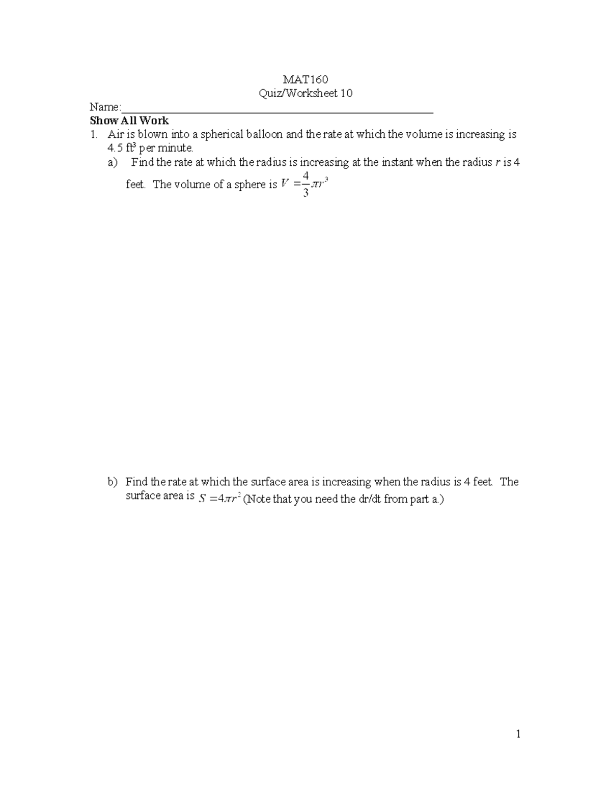 MAT160 Quiz 10 - dss - MAT Quiz/Worksheet 10 - Studocu