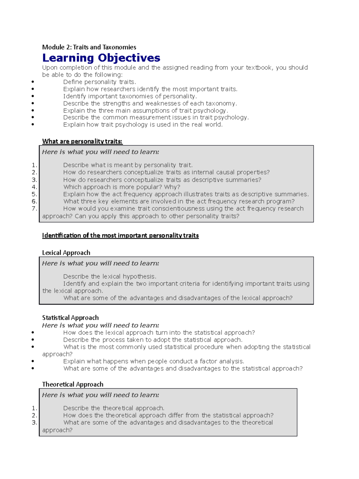 Personality Psychology Module 2 Notes (chapter 3 and 4) - Module 2 ...