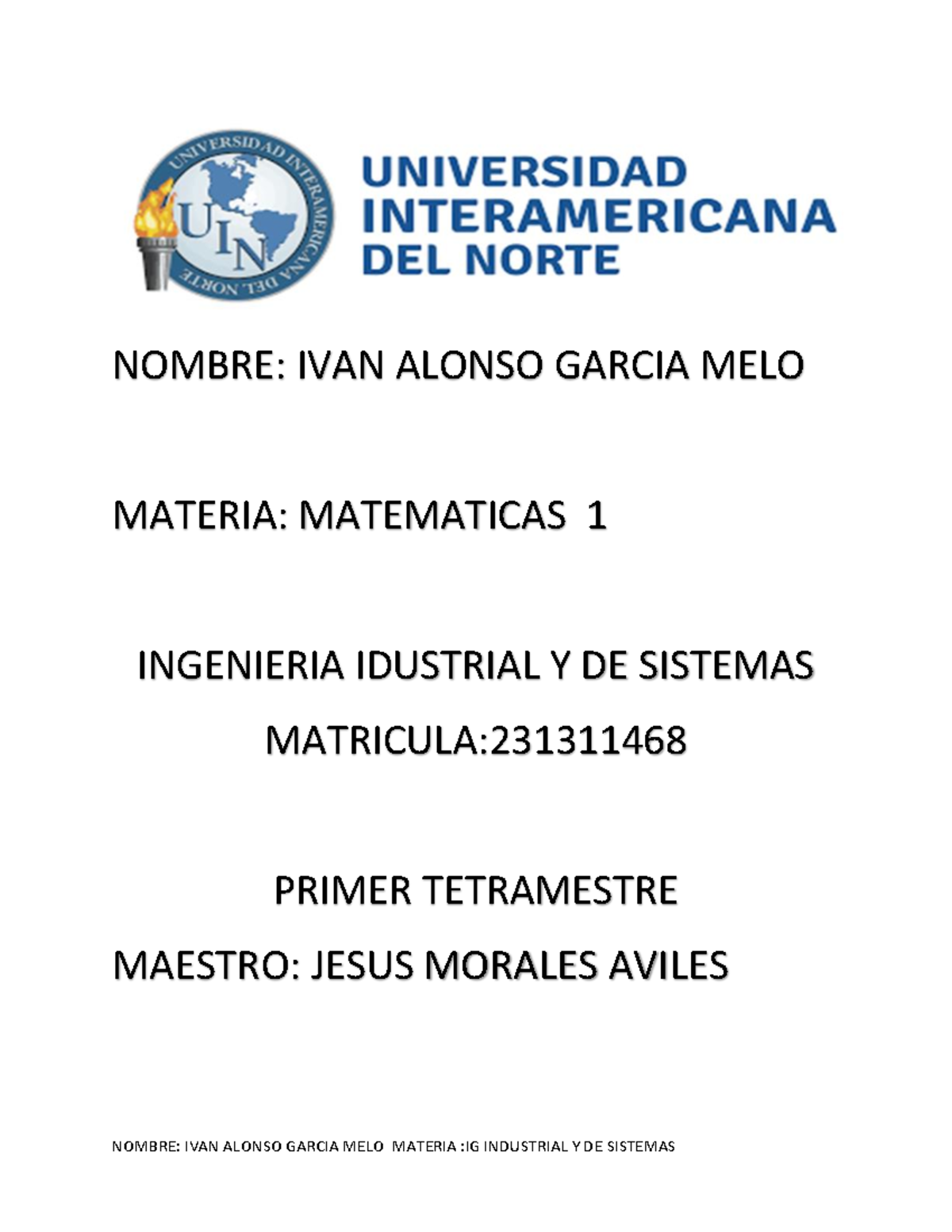 Tarea 4 1 - Tatea - NOMBRE: IVAN ALONSO GARCIA MELO MATERIA ...