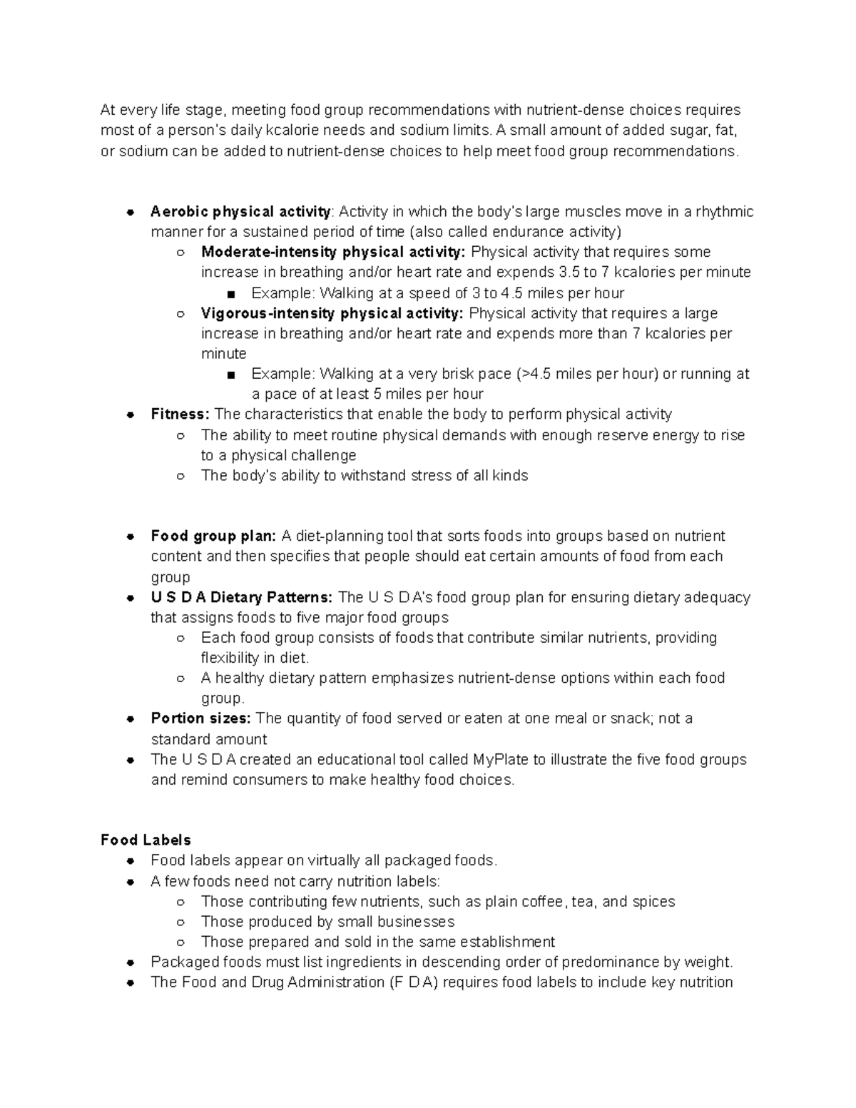 Nutriton Notes 3 - At every life stage, meeting food group ...