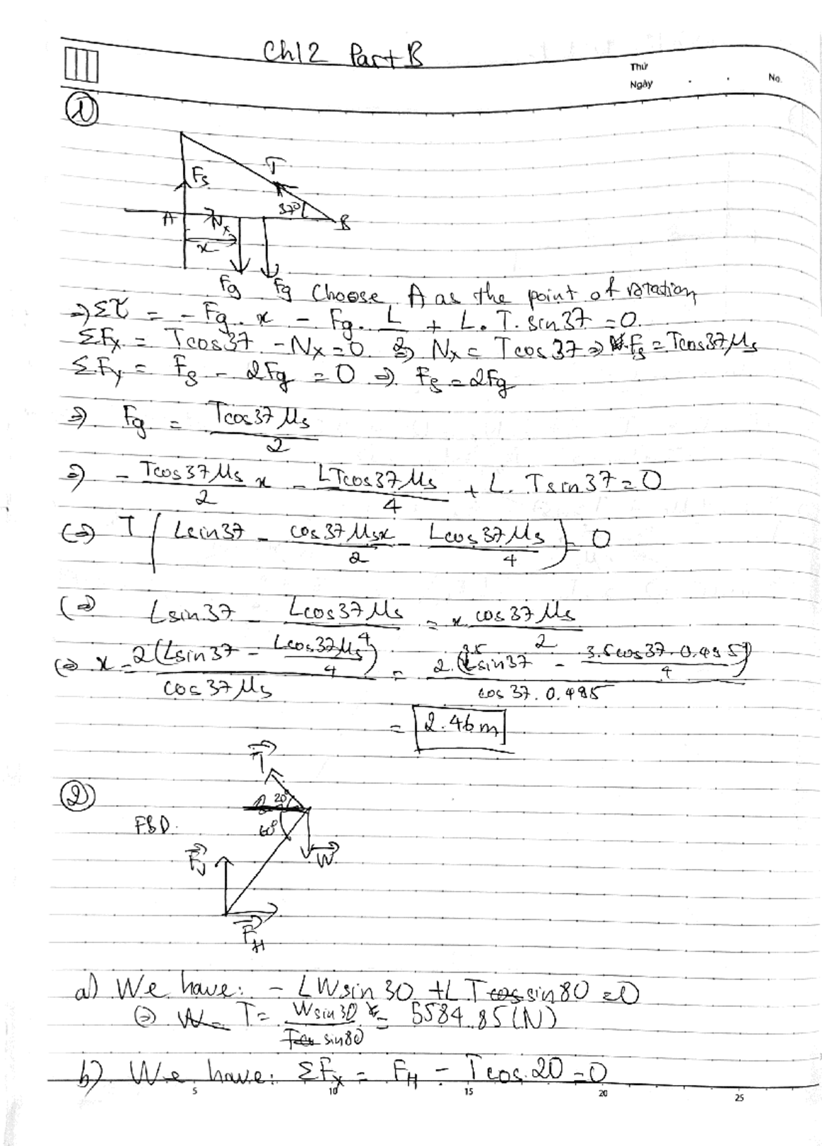 Minh Nguyen Handwritten Solutions to Web Assign Ch. 12 Parts B and C and Ch. 11 Part A Here ...