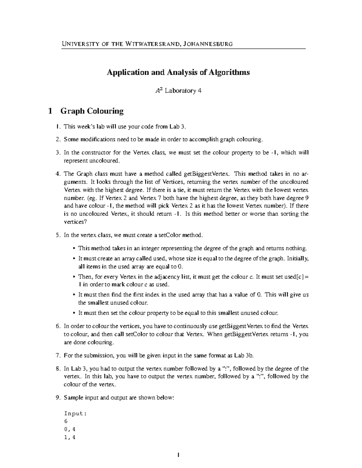 Lab4 - Internet Protocol lab - UNIVERSITY OF THE WITWATERSRAND, JOHANNESBURG Application and ...