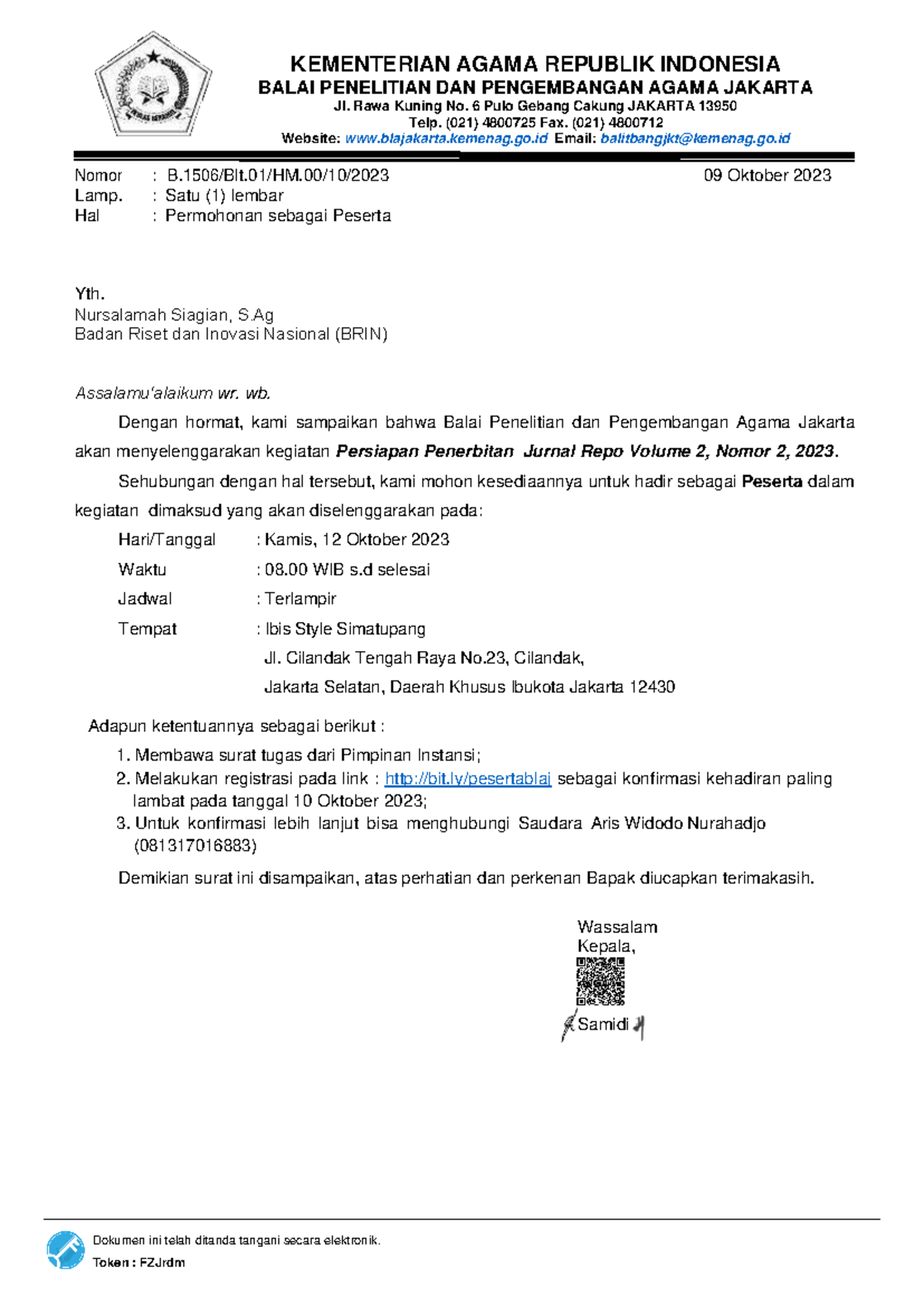 Salamah - sddddd - KEMENTERIAN AGAMA REPUBLIK INDONESIA BALAI ...