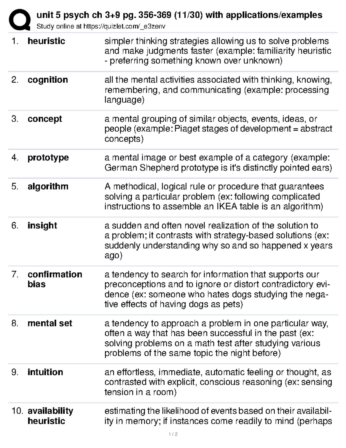 Unit 5 psych ch 3+9 pg. 356-369 (11 30) with applications examples - unit 5 psych ch 3+9 pg. 356 ...