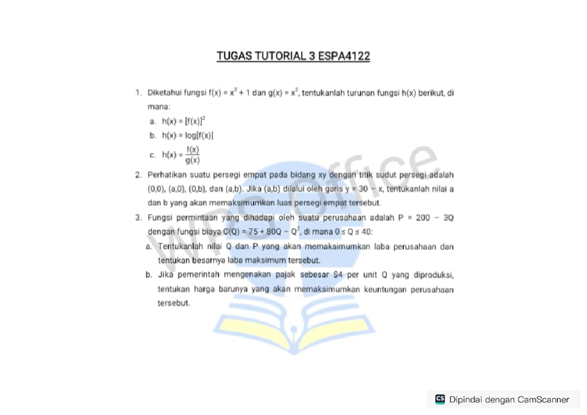 Tugas 3 Mtk Eko 048435109 Febri Aulia Matematika Ekonomi Dan Bisnis