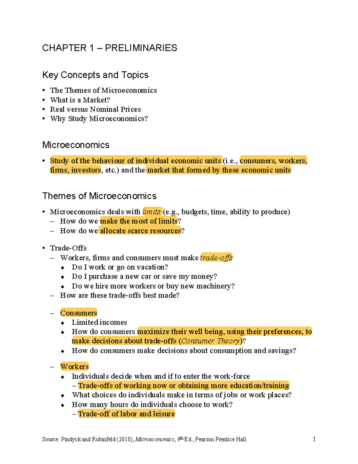 Ch 1 Lecture Notes - CHAPTER 1 – PRELIMINARIES Key Concepts and Topics ...