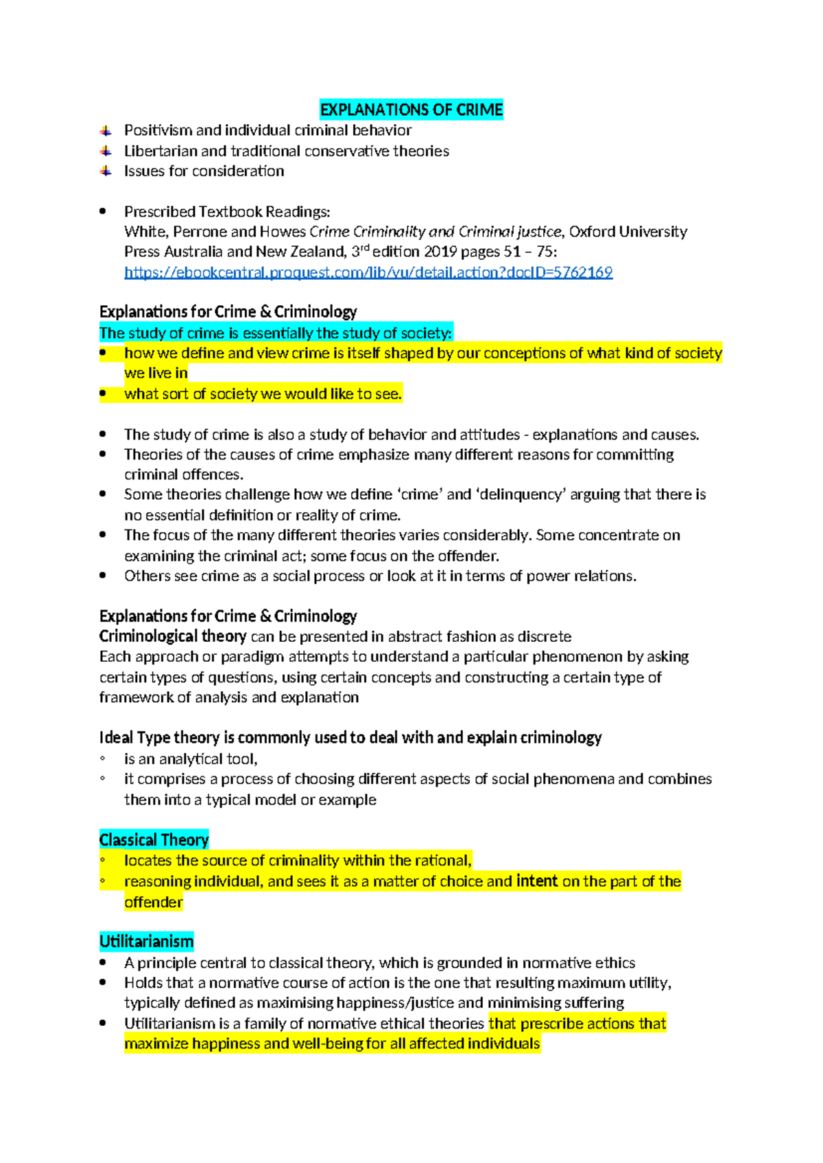 S2 Intro to Criminology - EXPLANATIONS OF CRIME Positivism and ...