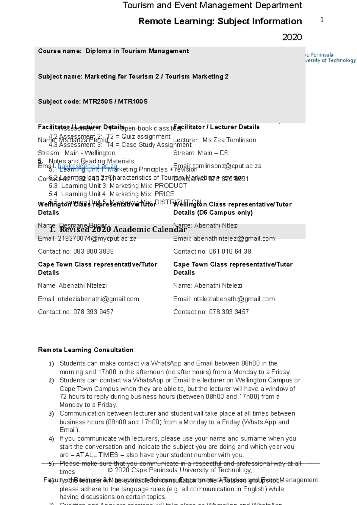 Remote learning pack Marketing for 2nd years MTR250S - Remote Learning ...